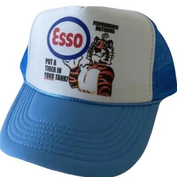 Accessories | Vintage Esso Tiger Hat Gasoline Trucker Hat Adjustable ...